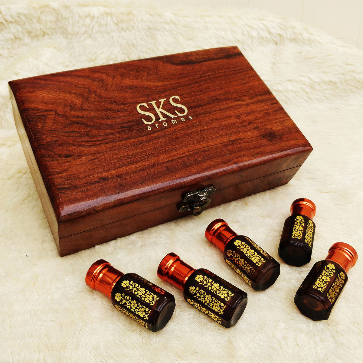Attar Gift Box – 5 Bottle Set – SKS Aromas